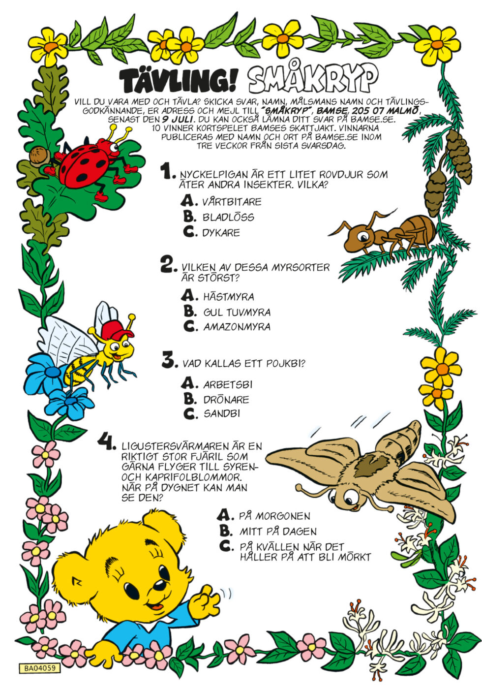 Tävlingsvinnare Bamse 10 – Bamse